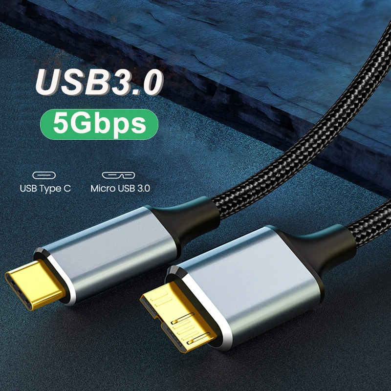 Micro B USB 3 0 to Type C Cable Adapter Connector 5Gbps External Hard ...