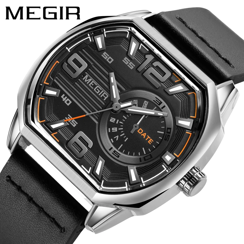 MEGIR-Creative-Square-Sports-Quartz-Watch-for-Men-Leather-Waterproof ...