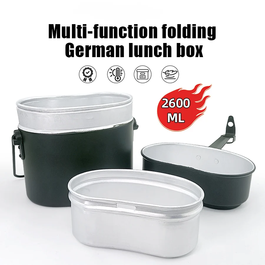 German-Outdoor-Aluminum-Lunch-Box-Canteen-Retro-Double-Deck-Camping ...