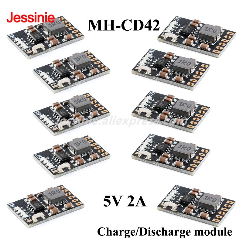 10pcs/1pc MH-CD42 CD42 DC 5V 2A 모바일 전원 DIY 모듈 3.7/4.2V 충전/방전(부스트)/배터리 ...