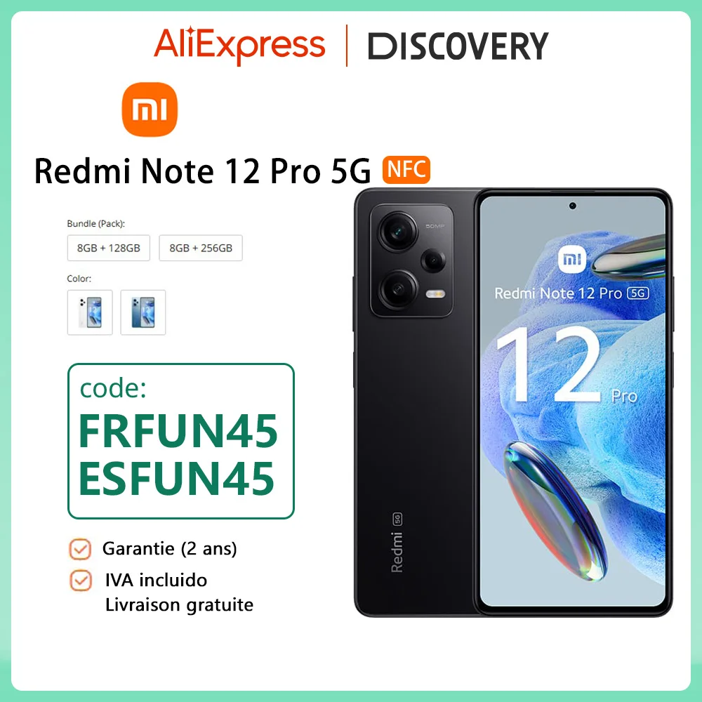 Xiaomi – Redmi Note 12 Pro 5G SmartPhone, Global Edition, NFC, tela ...