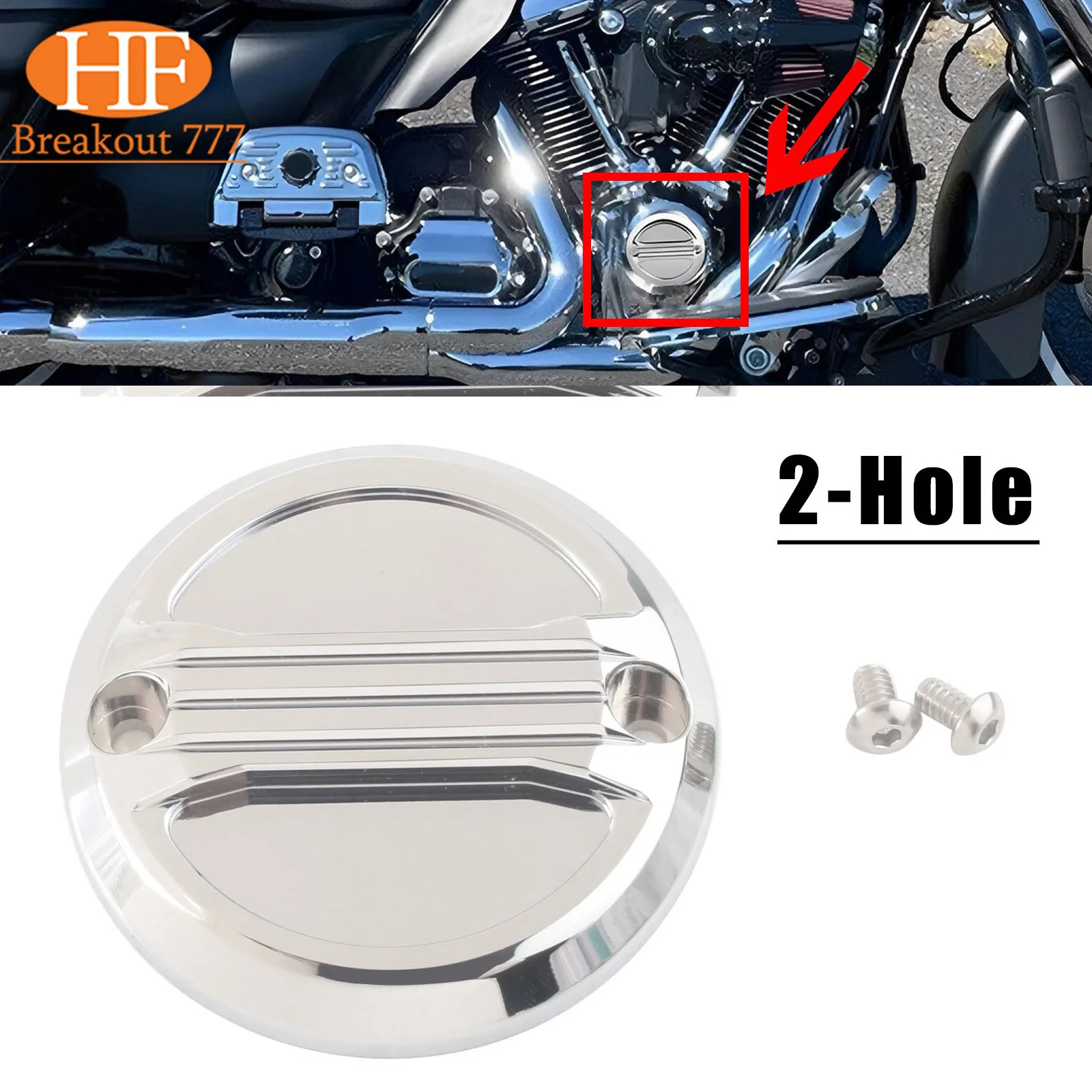 Motorcycle 2 Holes Motorcycle Timing Point Cover Aluminum For Harley ...
