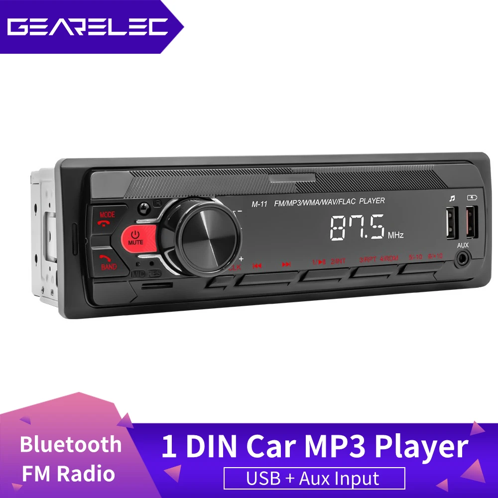 Gearelec 1 Din Rádio Do Carro Estéreo Bluetooth Mp3 Player De Áudio Fm ...