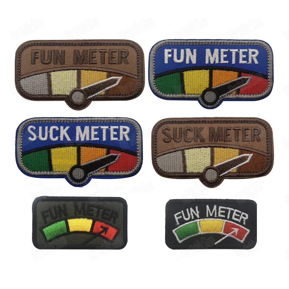 3d Embroidery Patch Full Color Fun Meter Military Embroidered Patches ...