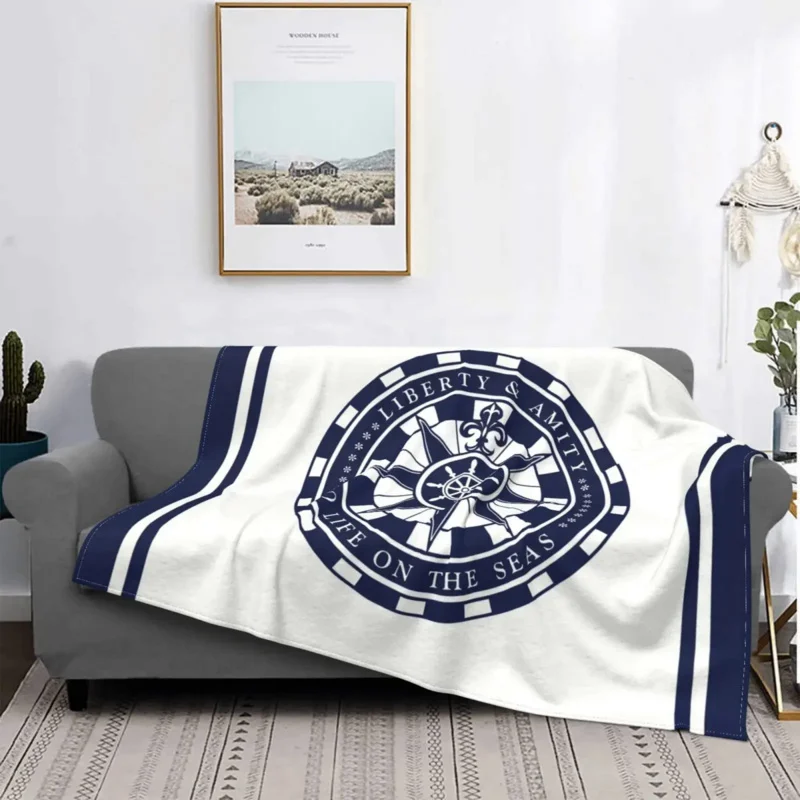 Blue-Nautical-Upholstery-Blankets-Soft-Flannel-Blankets-Bed-Blankets ...