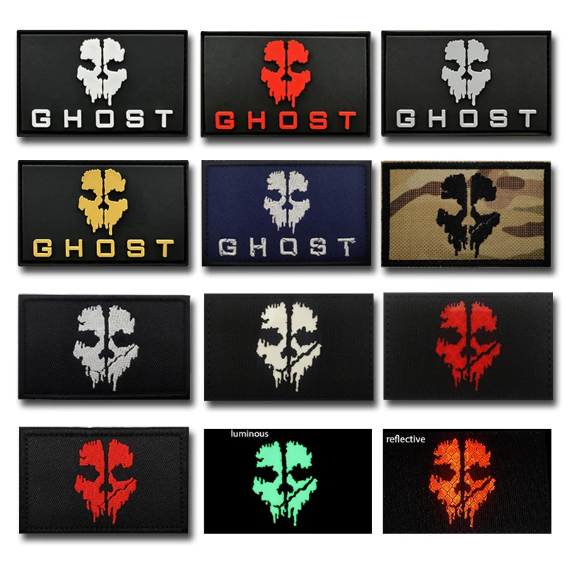 Ghost-embroidery-Noctilucent-reflection-PVC-patches-armband-cloth-patch ...