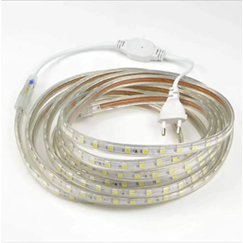 White-Led-Light-Strip-220V-SMD-5050-60Led-m-IP67-Waterproof-Warm-White ...