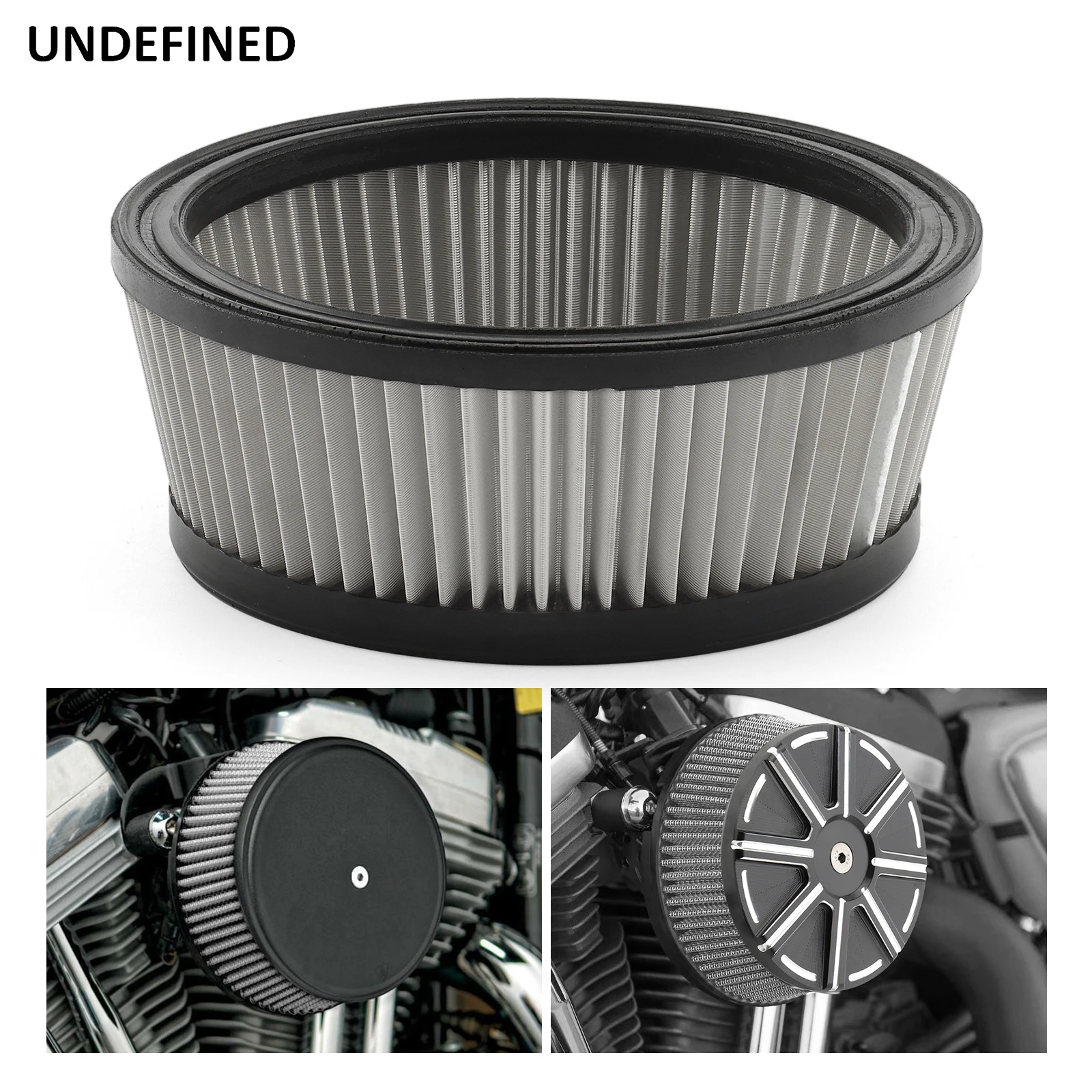 Motorcycle Air Filter Intake Cleaner Stainless Steel Repalecment ...