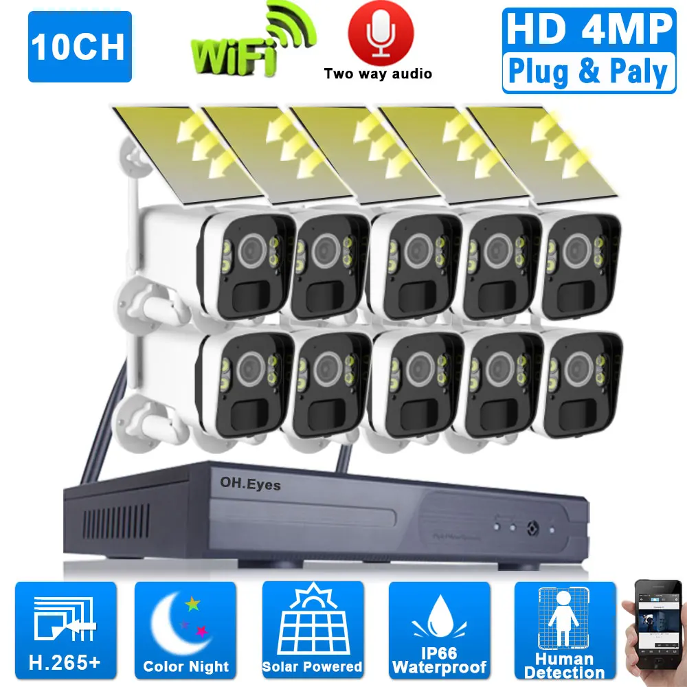 4MP-Solar-Battery-10CH-Security-Wireless-CCTV-Cameras-System-Remote ...