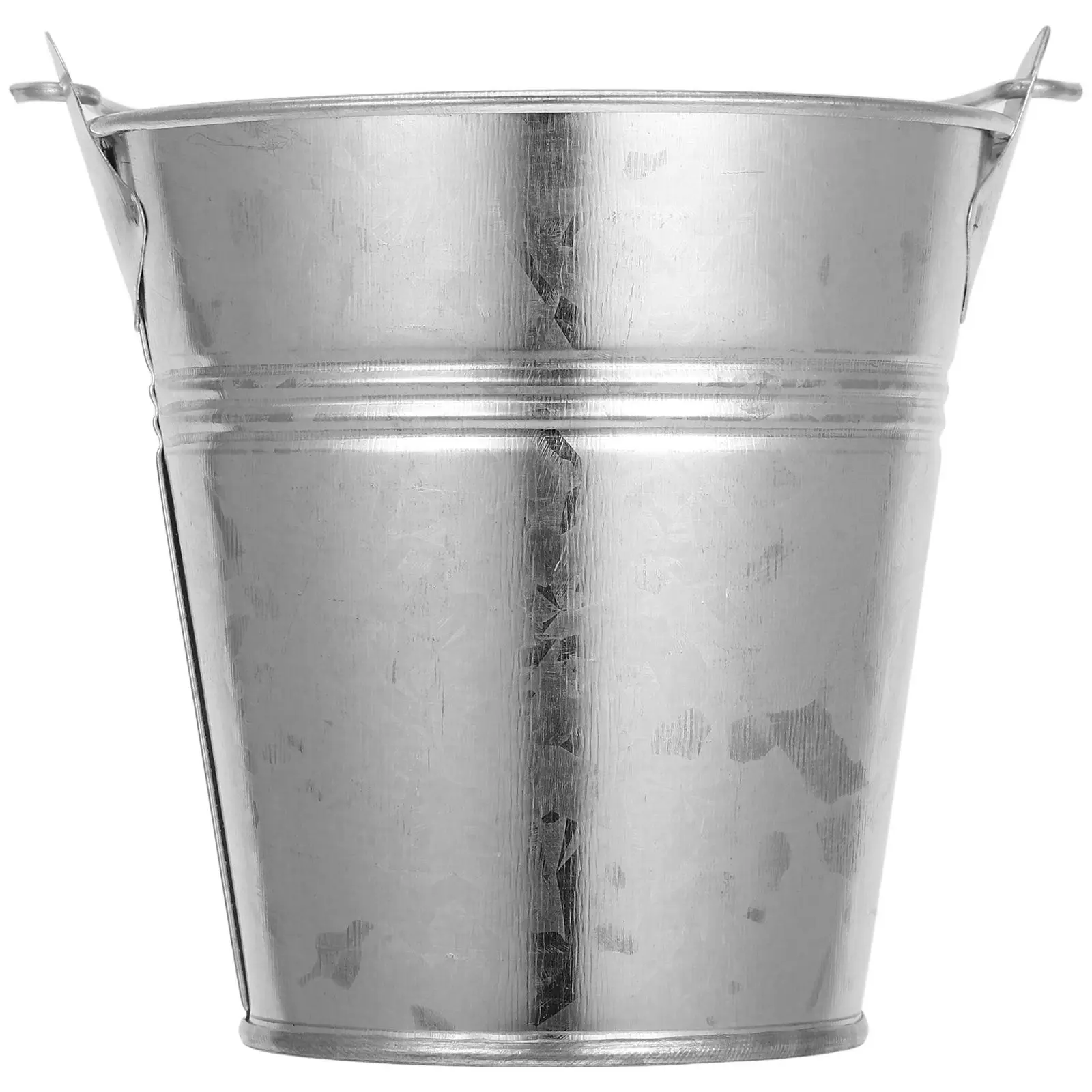 Silver Mini Iron Bucket 18Cm Mouth 13Cm Bottom 16Dot5Cm Height ...