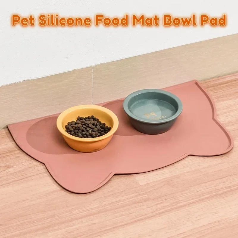 Non-Slip Pet Silicone Food Mat Bowl Pad Leak-Proof Feeding Mats Cushion ...