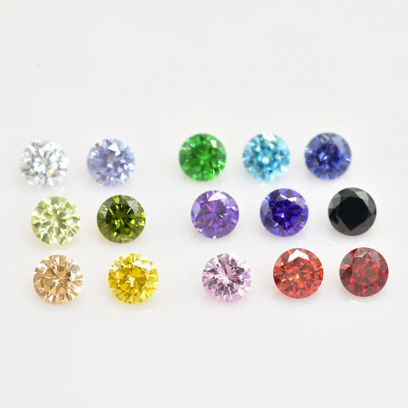 15pcs 1pcs of each colour 4.0mm~10.0mm Loose Round Shape Cubic Zirconia ...