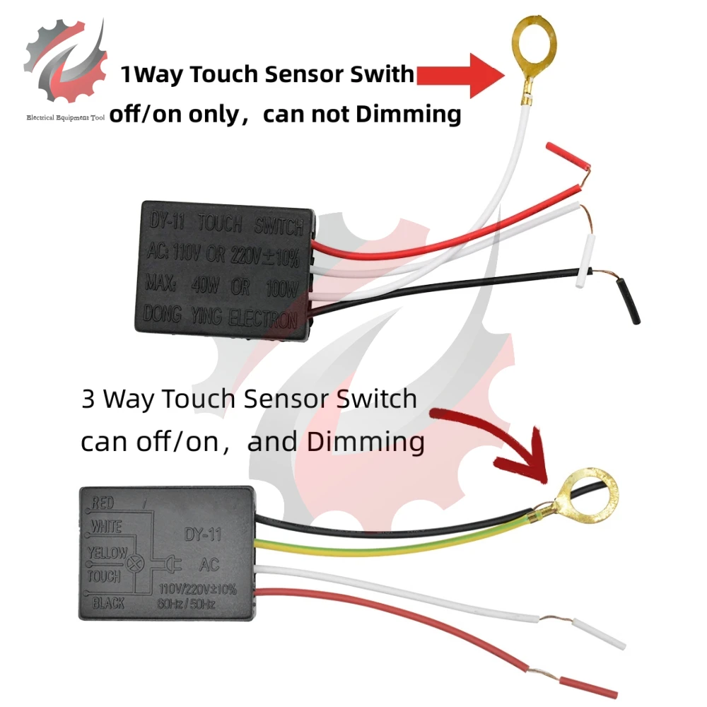 AC 220V 1/3 Way Electrical Equipment Table Light Parts On/Off Touch ...