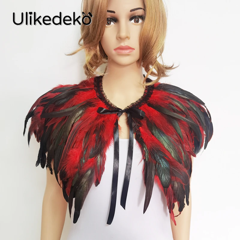 Châles de plumes victoriens, capes à 3 couches, ruban de couture ...