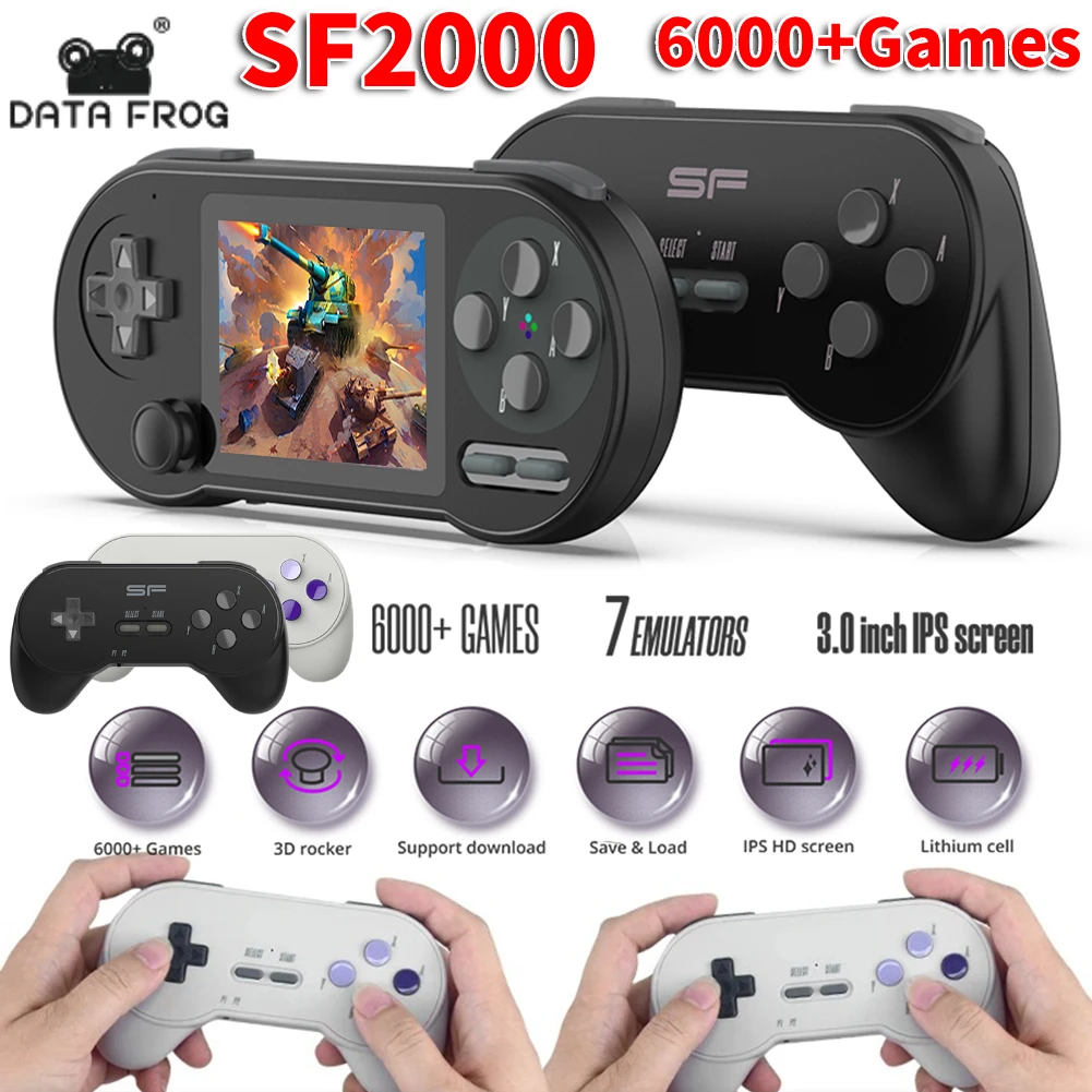 DATA-FROG-SF2000-3inch-Retro-Game-Consoles-with-6000-Games-Portable ...