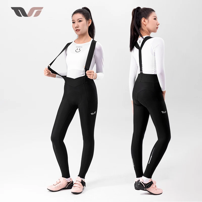 ROCKBROS TVI Women Bicycle Bib Pants with Shockproof Cushion Pad Winter ...