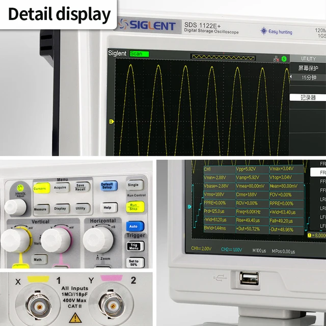 Digitális Oszcilloszkóp Sds1102X-C Kétcsatornás 100M Mintavételi ...