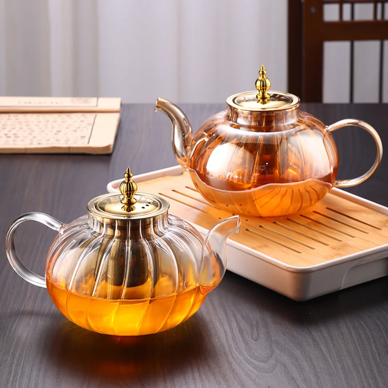 Glass-Tea-Pot-with-Tea-Infuser-Heat-Resistant-Flower-Tea-Kettle-Kung-Fu ...