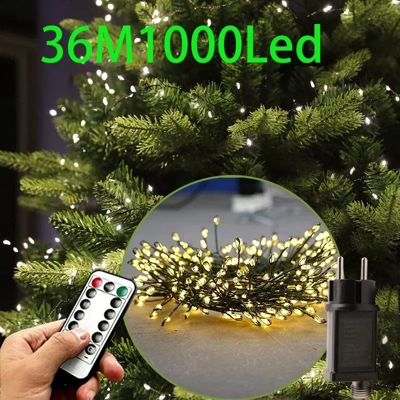 Green-Wire-Cluster-Lights-36M-Outdoor-Led-Wedding-Lights-Garden-Outdoor ...