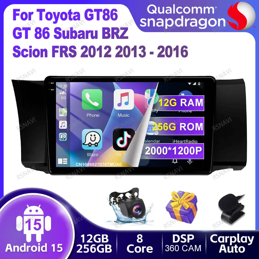 Car Radio Android 15 For Toyota GT86 GT 86 Subaru BRZ Scion FRS 2012 ...