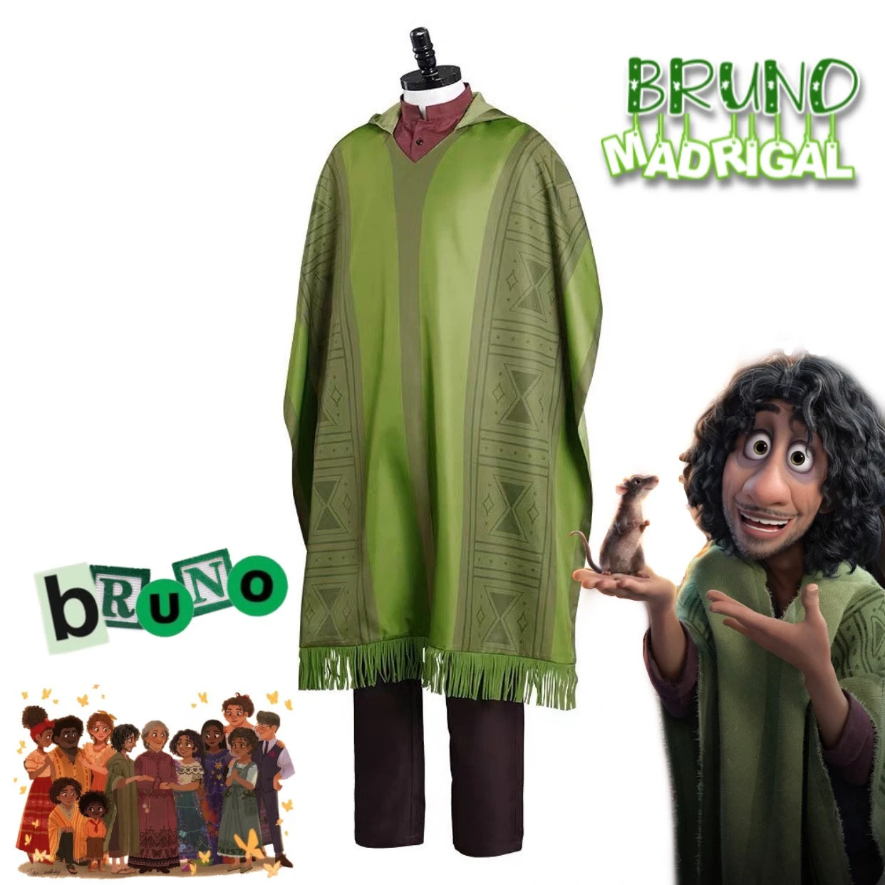 Encanto Disney Bruno Costume Set For Kids Family Matching Clothes ...