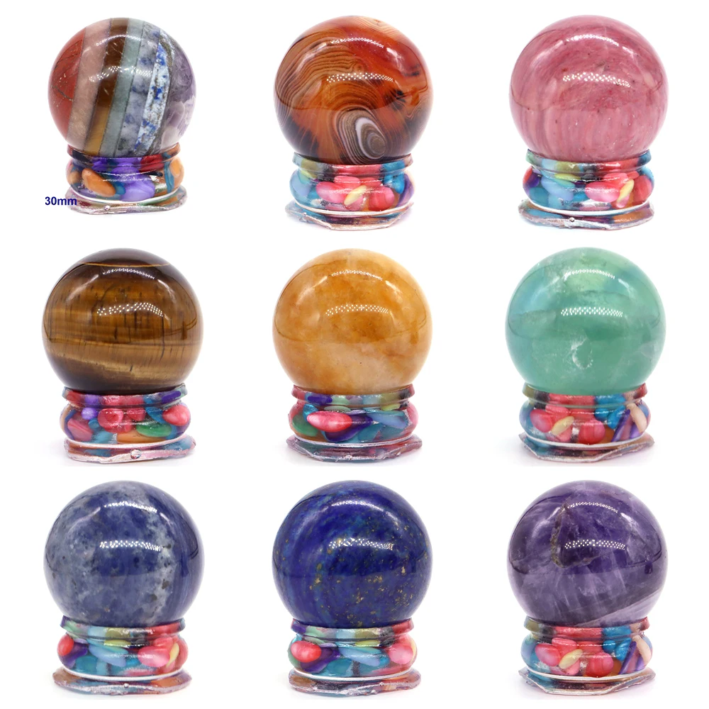 30mm-Natural-Stones-Ball-Healing-Crystal-Chakras-Massage-Quartz-Sphere ...