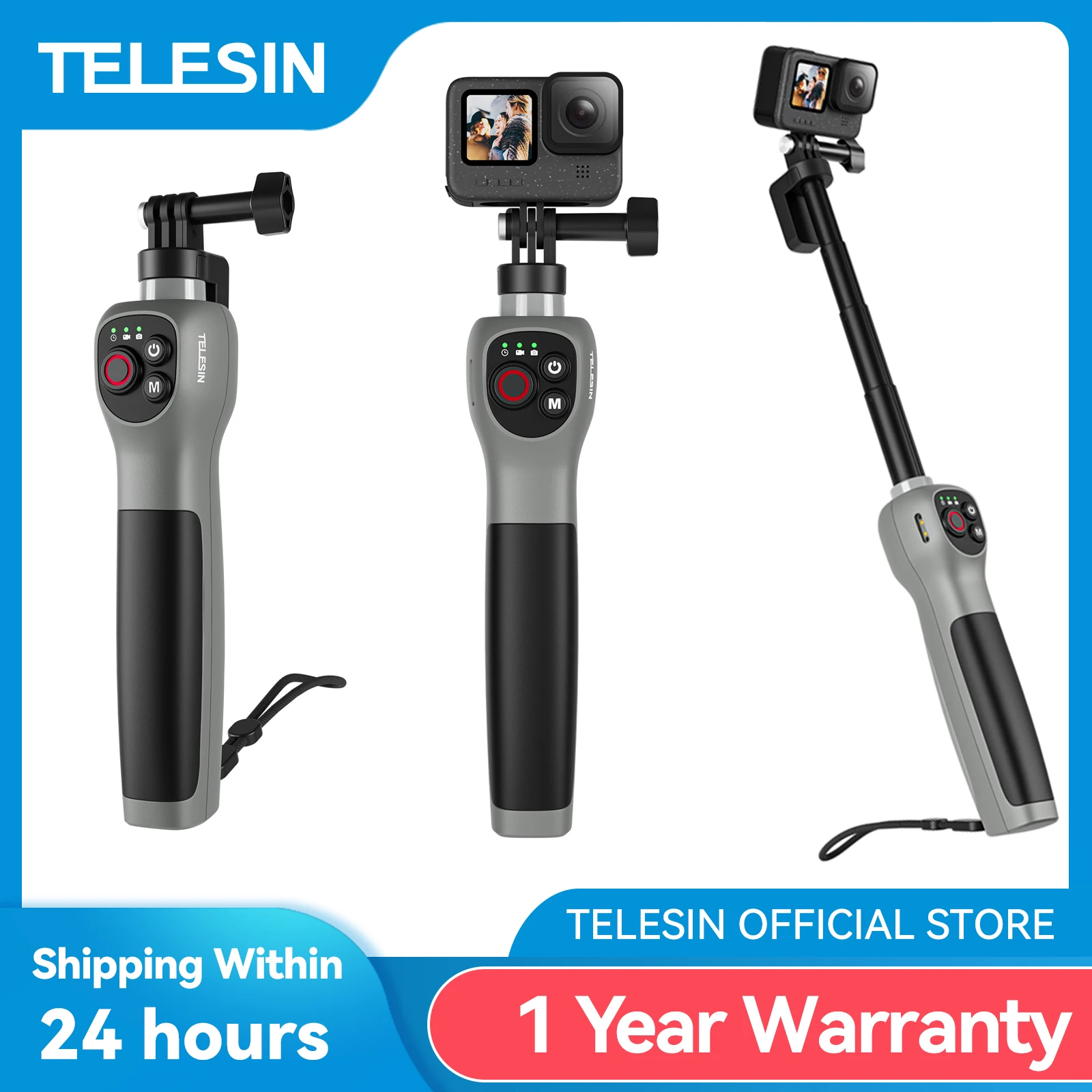 TELESIN-Underwater-Selfie-Stick-Waterproof-Diving-Extendable-Selfie ...