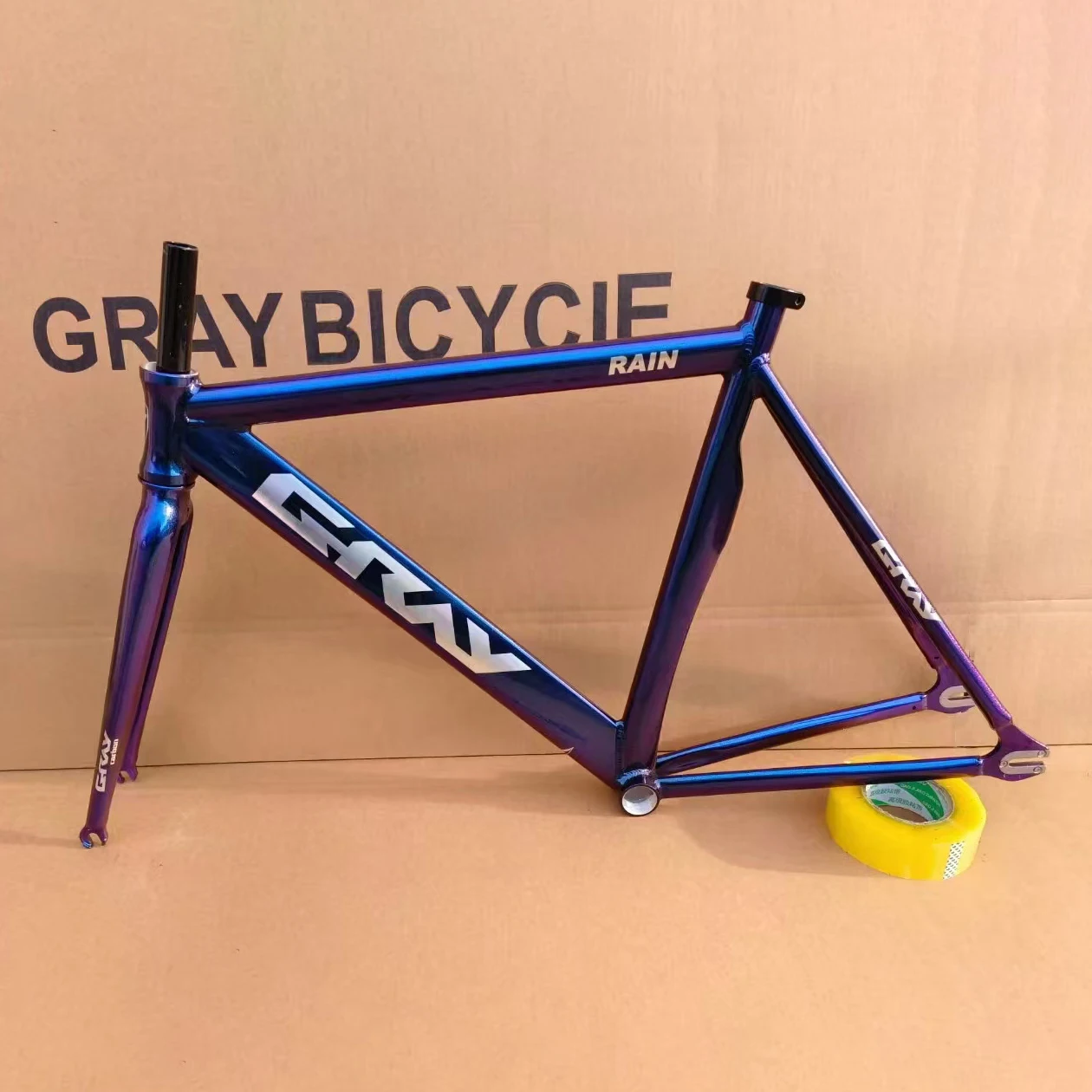 GRAY RAIN Fixed Gear Bike Frame Aluminum Alloy Material With fork Fixie ...