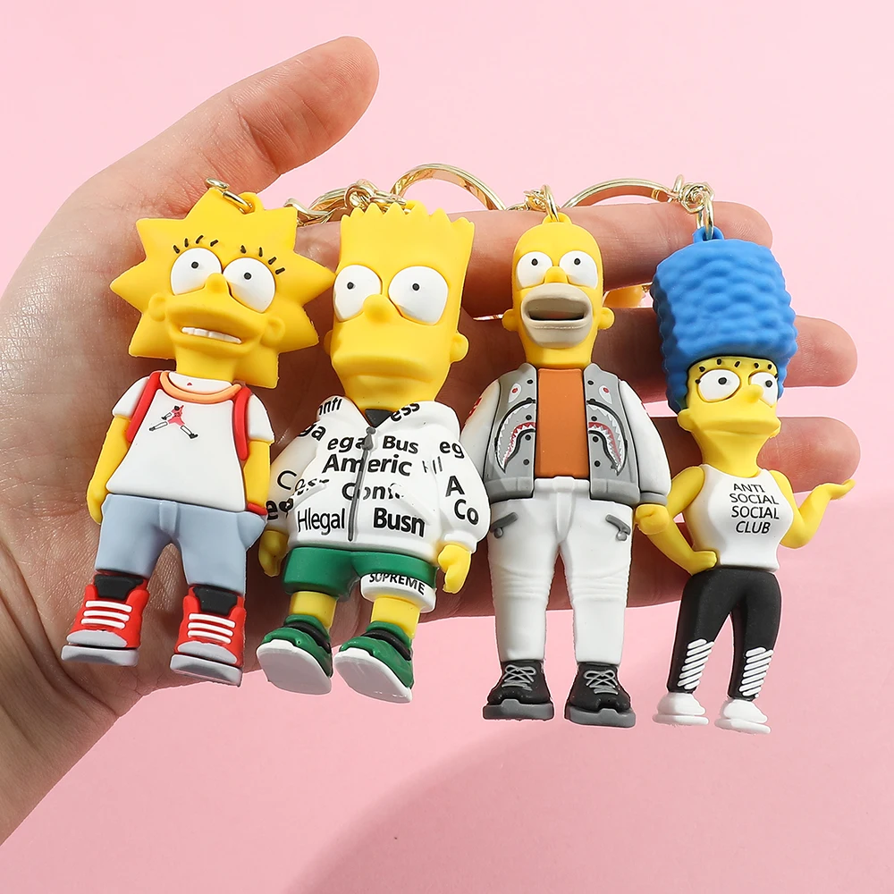 Simpsons-Keychain-Cartoon-Action-Figure-Key-Chain-Baby-Pendant-Couples ...