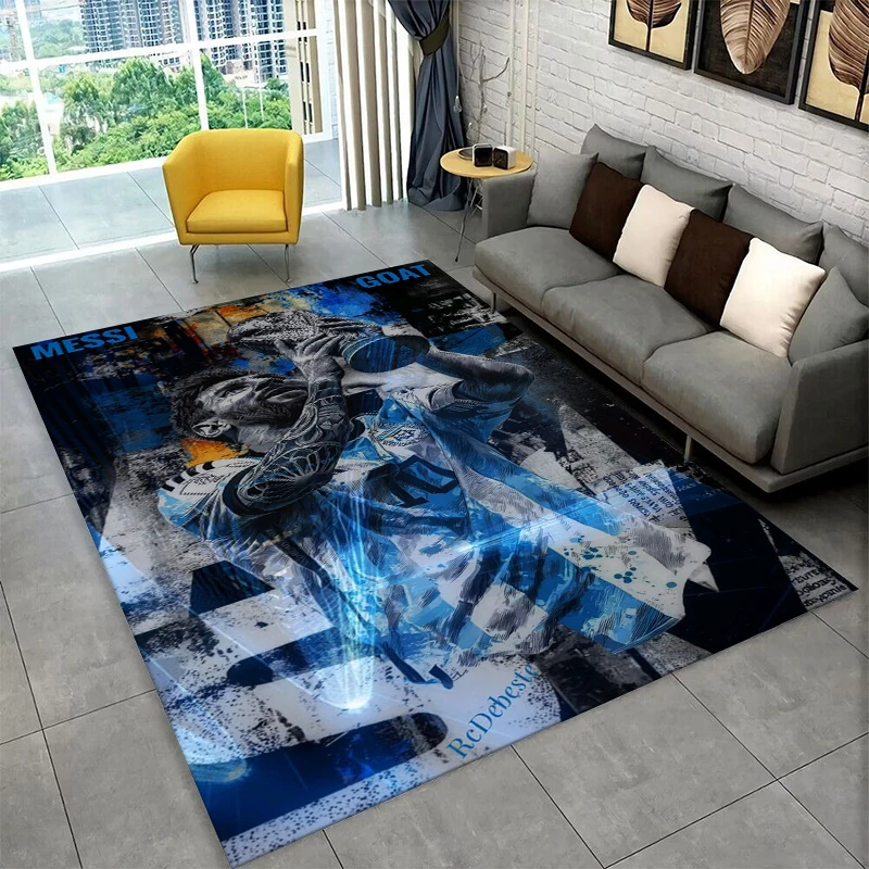 Goat M-Messi Football Sport Carpet Rug for Playroom Bedroom Living Room ...
