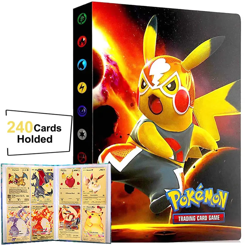 240pcs Pokemon Album Book Pikachu Playing Game Gx Cards Livre Pokémon ...