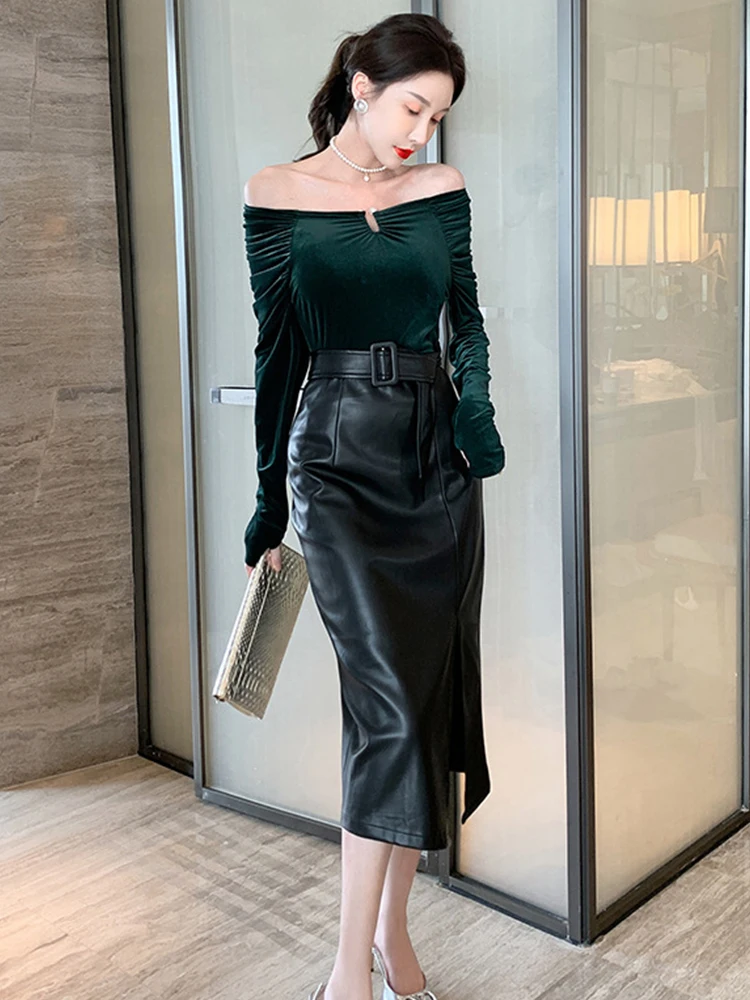 Kad-nlar-i-in-yeni-Vintage-zarif-moda-elbiseler-2023-kadife-PU ...