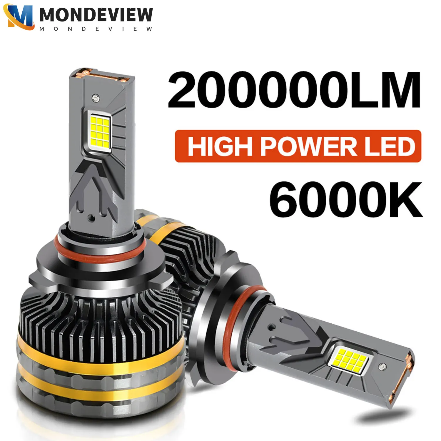 MONDEVIEW-A16-three-copper-tube-1300W-high-power-LED-headlight-200000LM ...