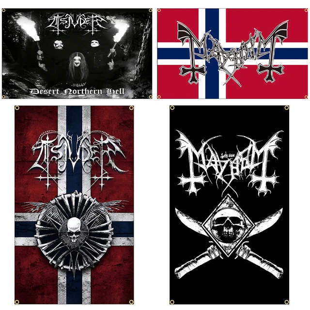 Norwegian Black Metal Flag 90X150CM 3X5FT Norway Black Metal Band