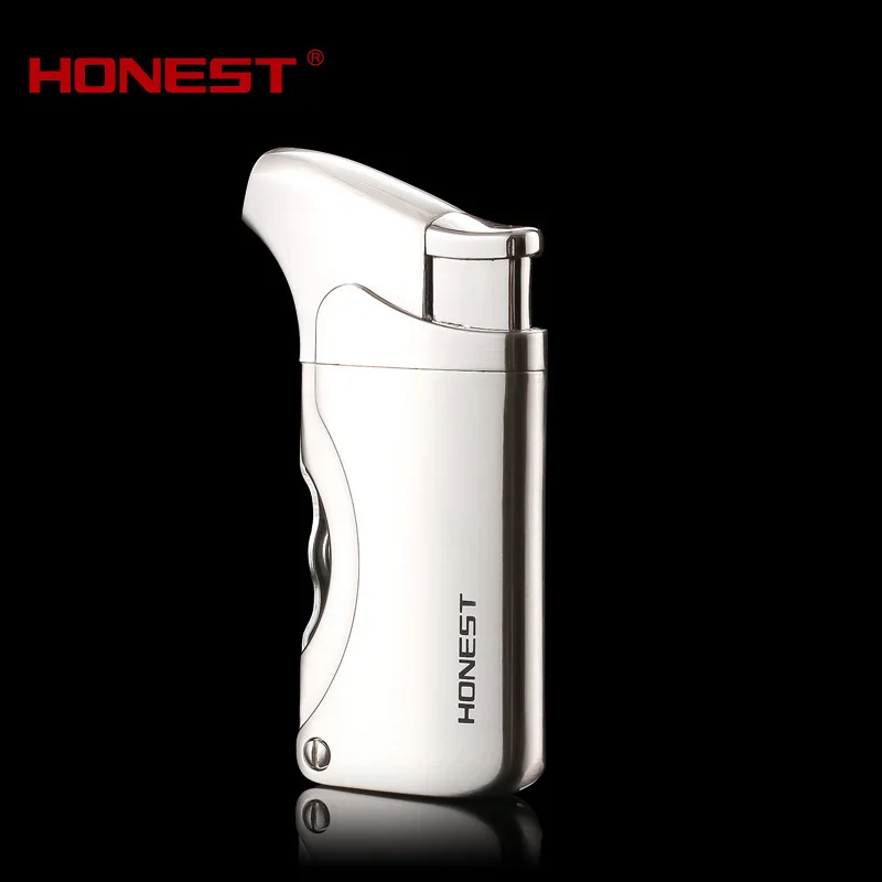 HONEST-New-Multifunctional-Metal-Gas-Lighter-Windproof-Jet-Blue-Flame ...