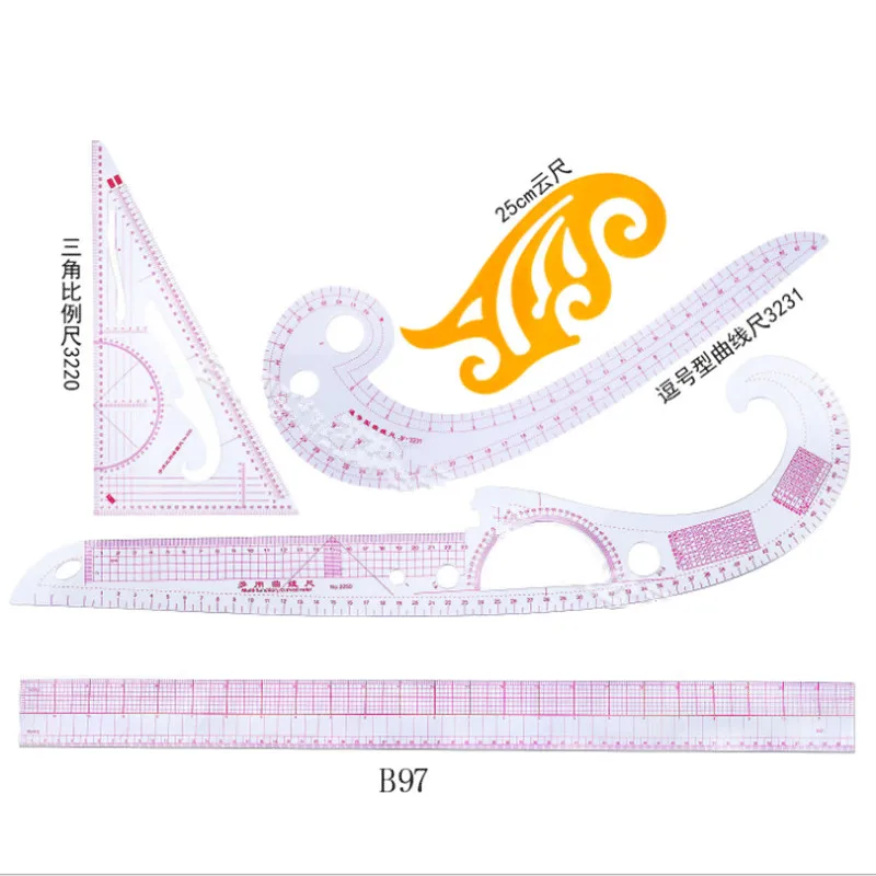 5Pcs Sewing French Curve Ruler Set Drawing Tailor Rule Measure for ...