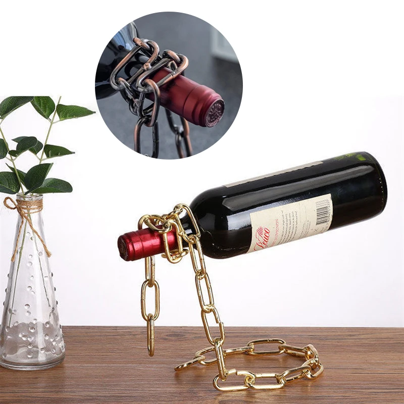 Magical-Suspension-Iron-Chain-Wine-Racks-One-Bottle-Wine-Display-Racks ...
