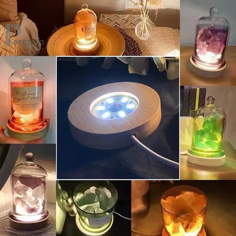 10cm-Wood-Light-Base-Rechargeable-Wooden-LED-Rotating-Display-Stand ...