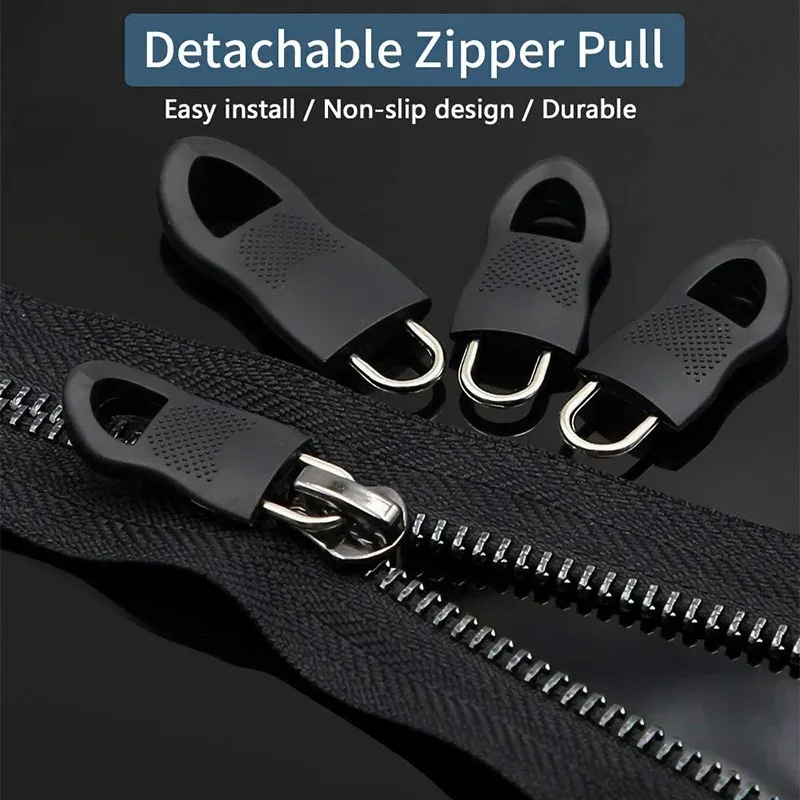 Replacement-Zipper-Slider-Pull-Puller-End-Fit-Rope-Tag-Clothing-Zip ...