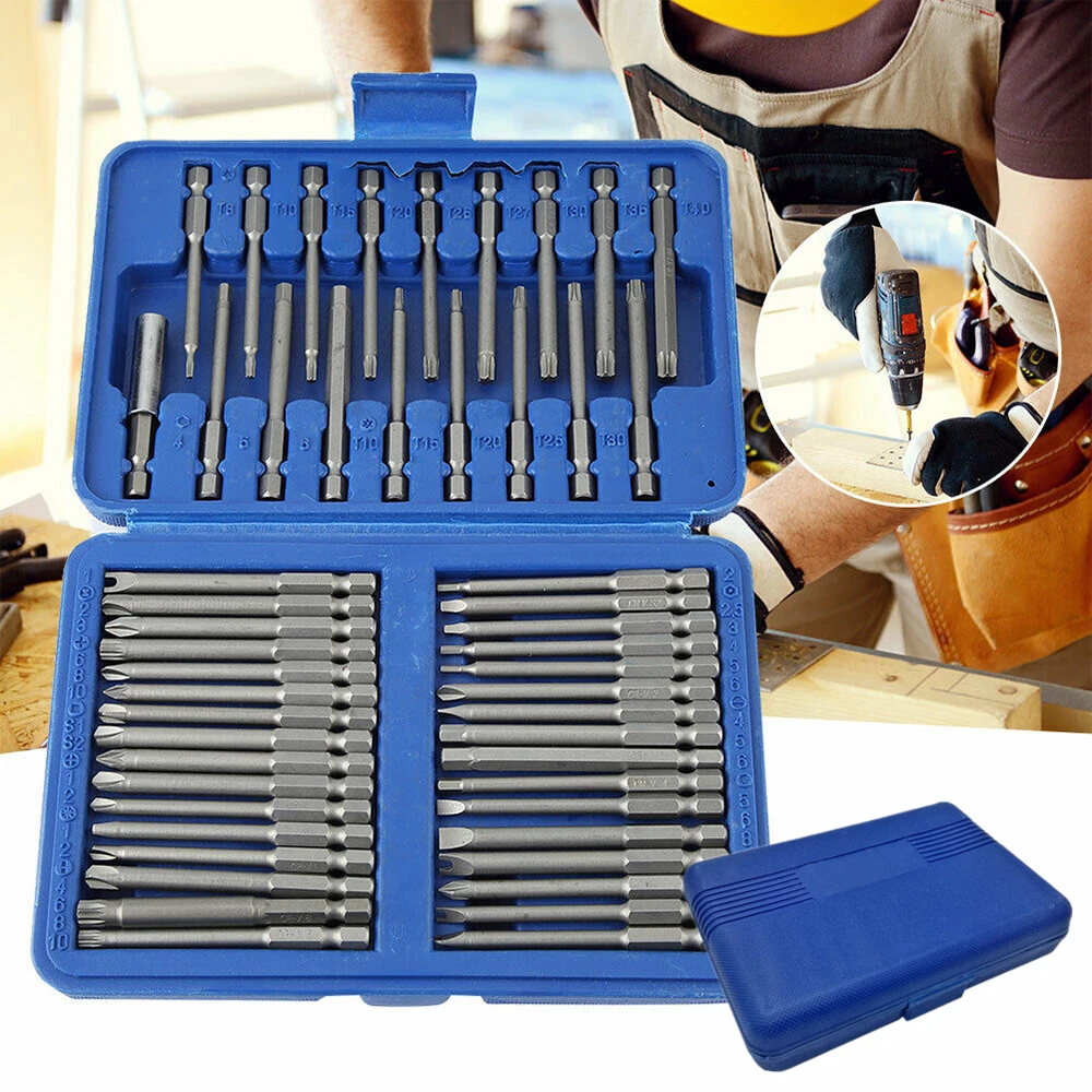 Hi-Spec75mm-Extra-Long-Magnetic-Screwdriver-Bit-Set-Security-Head-1-4 ...