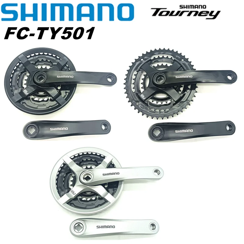 Shimano Tourney FC-TY501 자전거 크랭크셋, 24-34-42T, 28-38-48T, 자전거 체인휠 FC TY501, 6/7/8 속도 자전거 크랭크 ...