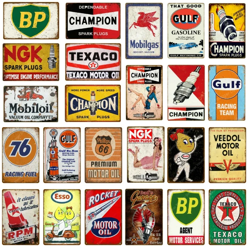 Vintage-Motor-Oil-Gasoline-Metal-Signs-Tin-Poster-Retro-Bar-Pub-Garage ...