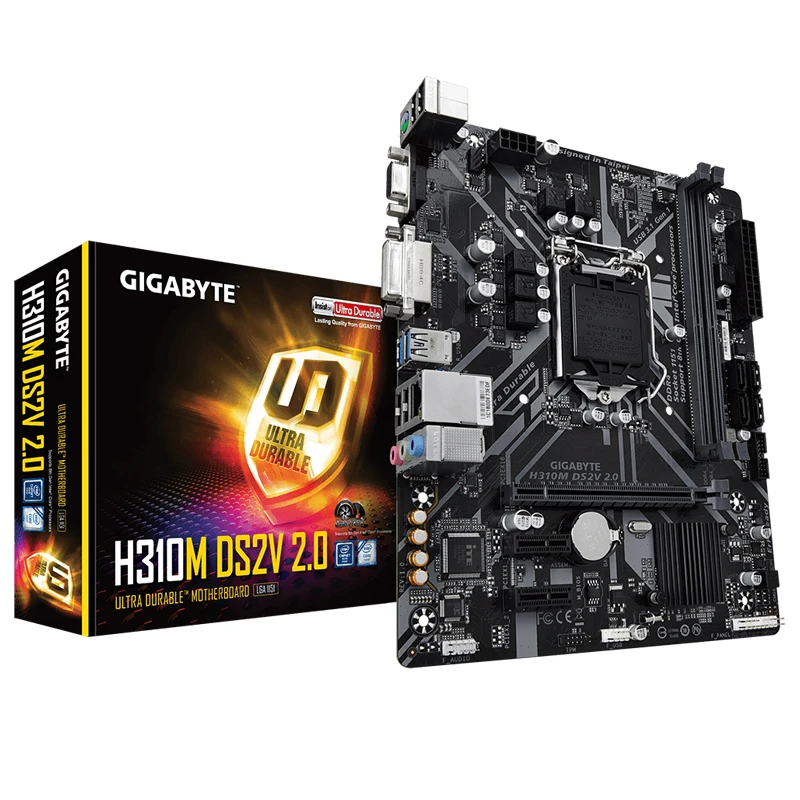 Nova gigabyte prime h310m ds2v placa mãe suporta intel LGA 1151 ddr4 2666mhz, sata 6gbps ...