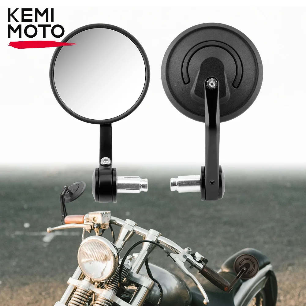 Emark-Motorcycle-Handlebar-Mirror-7-8-22mm-Universal-Bar-End-Rear-View ...