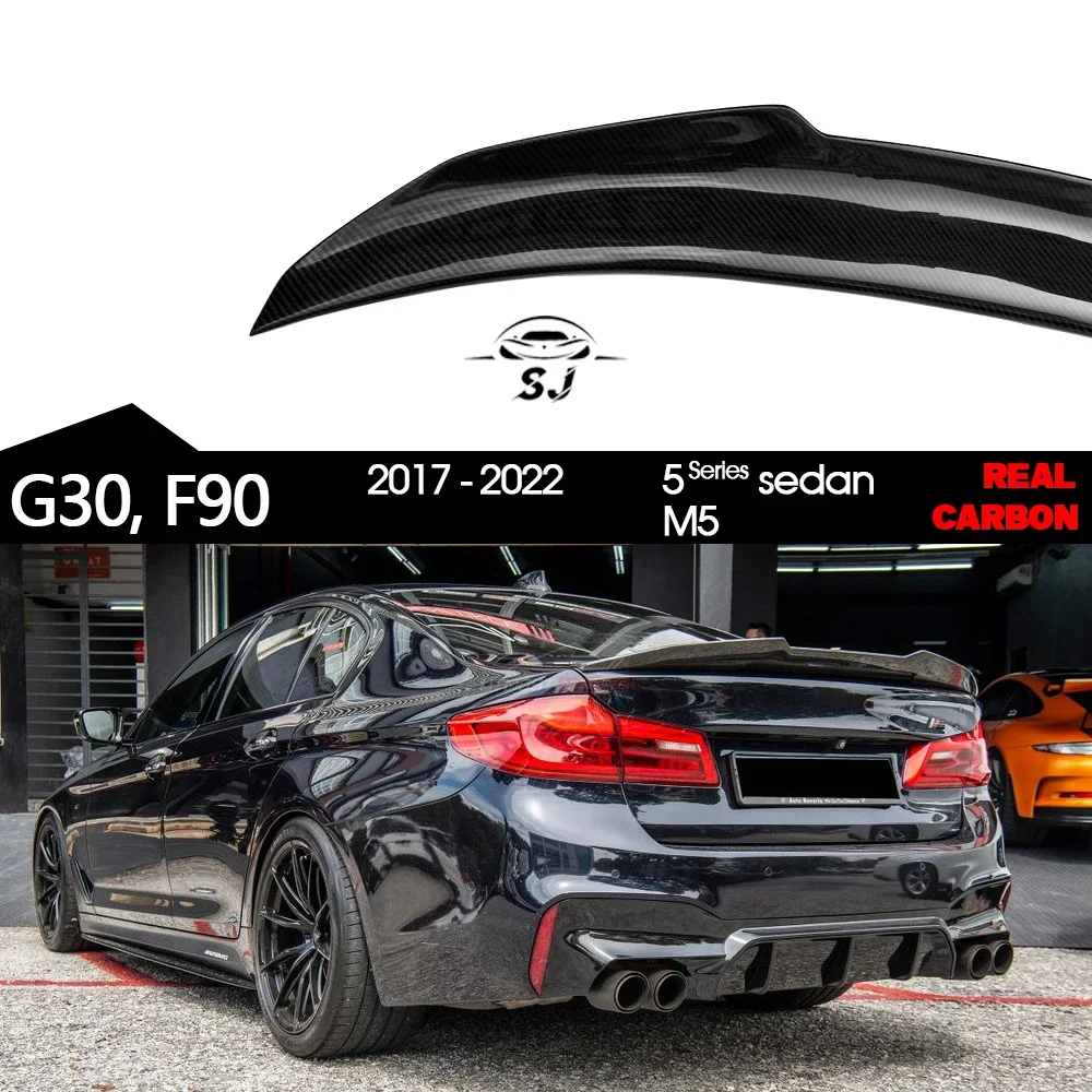 3*3 3K Carbon Fiber Highkick Rear Trunk Spoiler for BMW 5 Series G30 ...