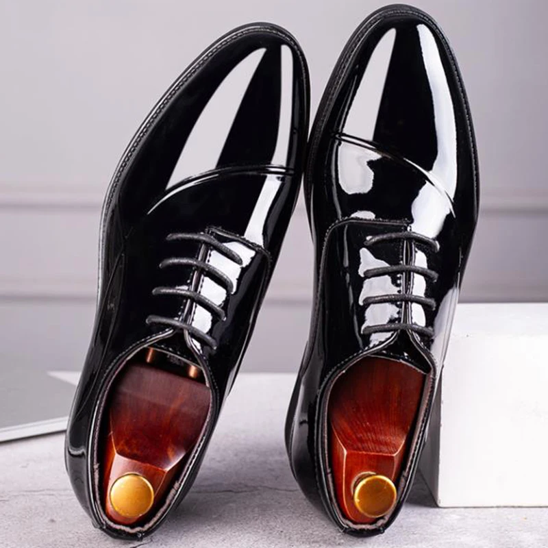 PU-Patent-Leather-Shoes-for-Men-Oxfords-Lace-Up-Male-Wedding-Party ...