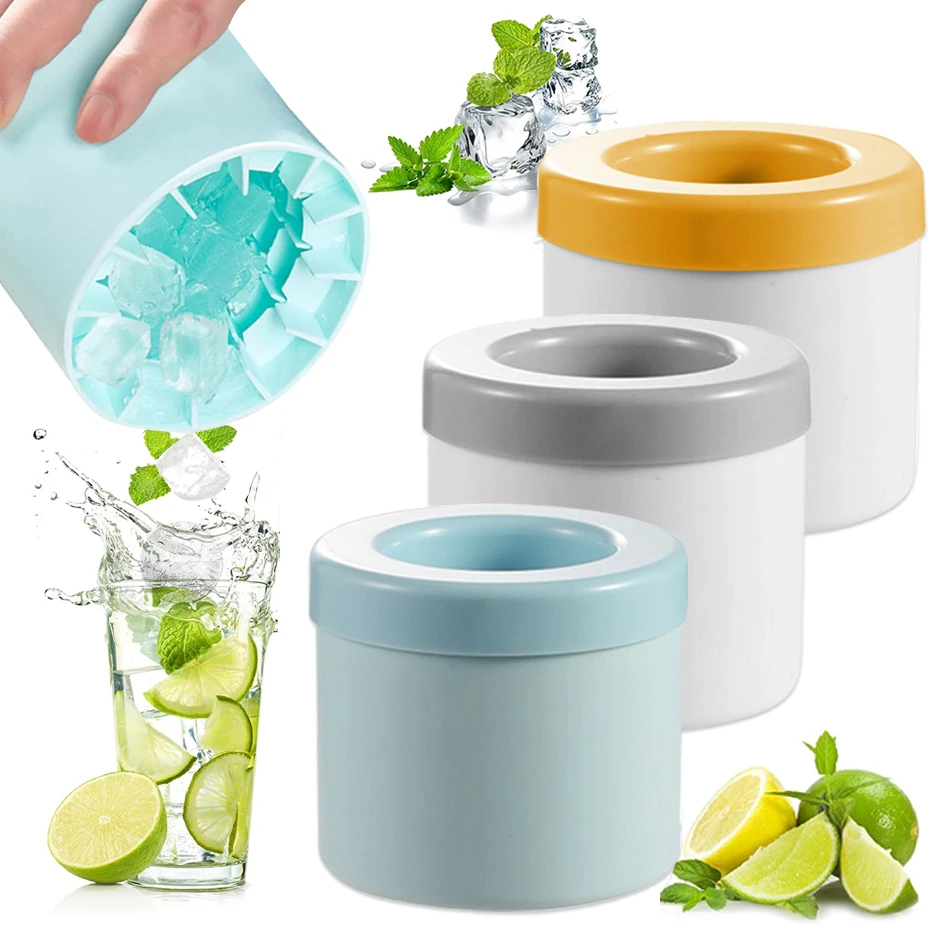 Ice Cube Tray Whiskey Cocktail Small Ice Cubes Cylinder Cup Silicone ...
