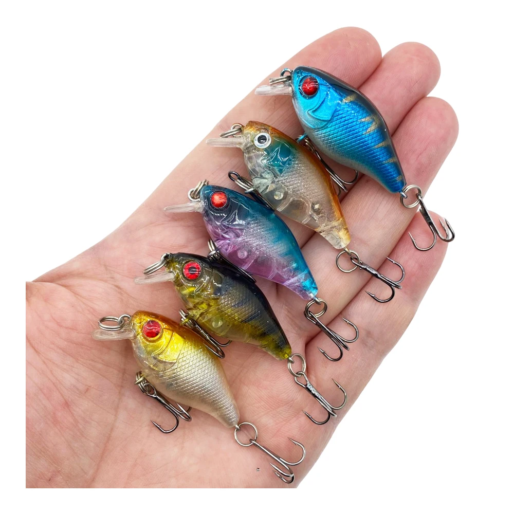 4-5g-1pc-Small-Chubby-Minnow-lure-fishing-bait-float-on-water-3D-Eyes ...