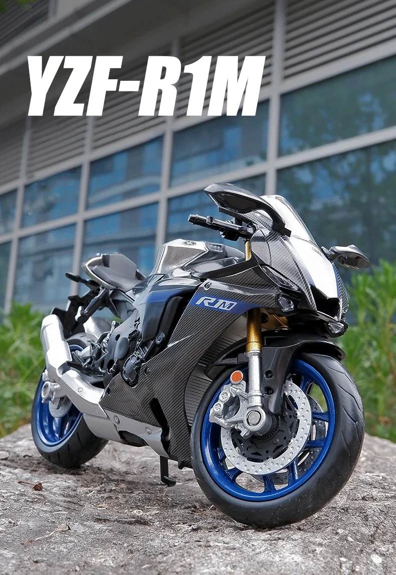 1/12 Scale Yamaha YZF-R1M Motorcycle Model Alloy Diecast Simulation ...