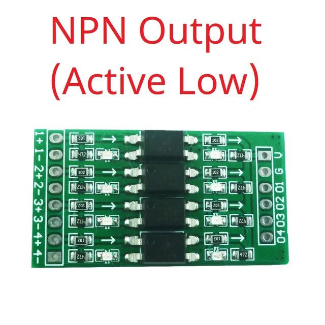 4ch 3.3V 5V 12V 24V Digital Logic Level Converter Module Optical ...